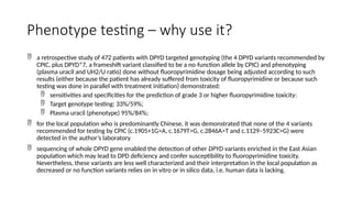 Dihydropyrimidine dehydrogenase deficiency | PPTX