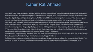 Cerita Tentang perjalanan karir seorang Raffy Ahmad | PPTX