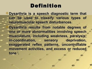 Dysarthia | PPT