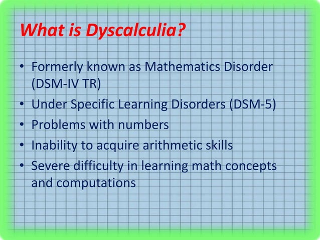 Dyscalculia | PPTX