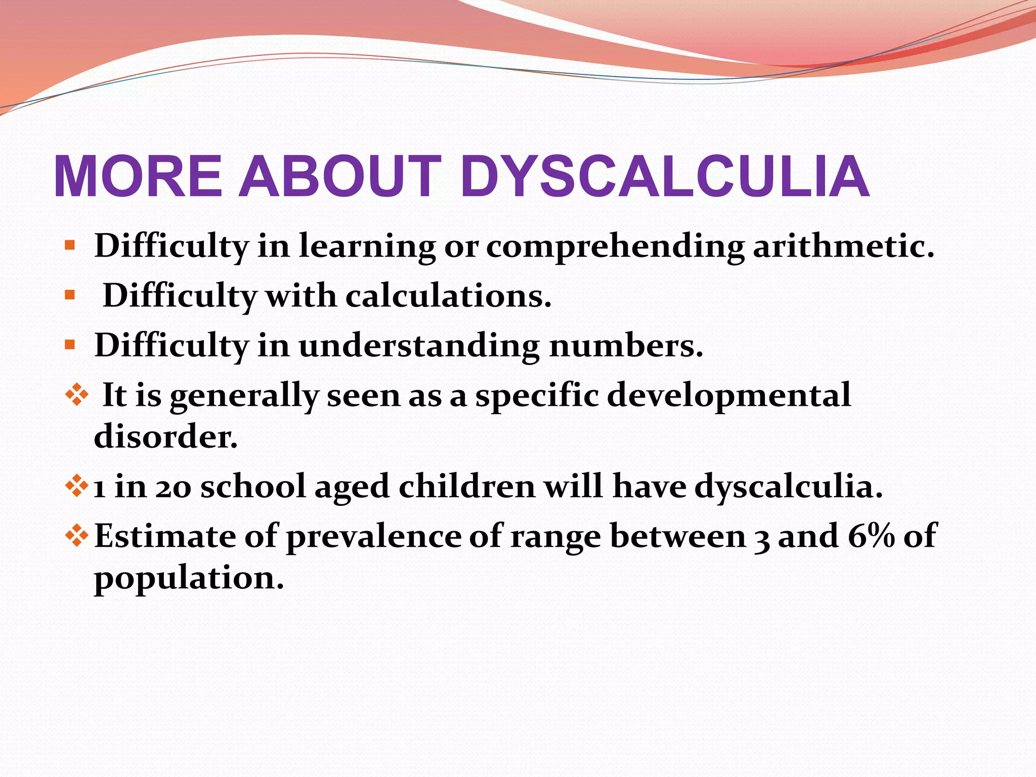 Dyscalculia | PPTX