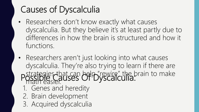 Dyscalculia | PPTX