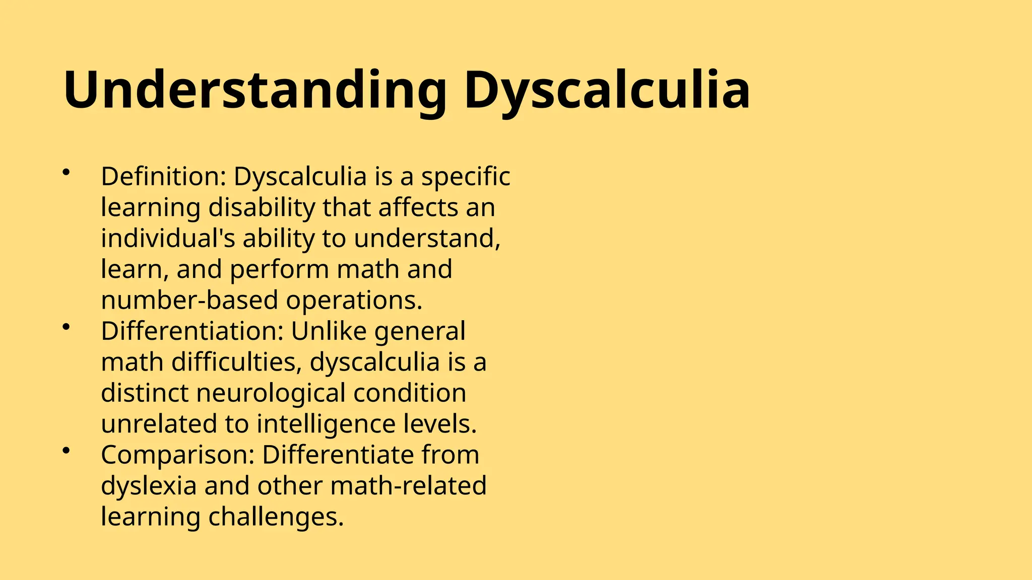 Dyscalculia, types, example, etc with assessments | PPTX