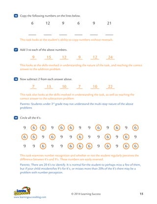 Dyscalculia test | PDF