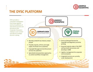 Derycz Scientific Investor Presentation | PPT