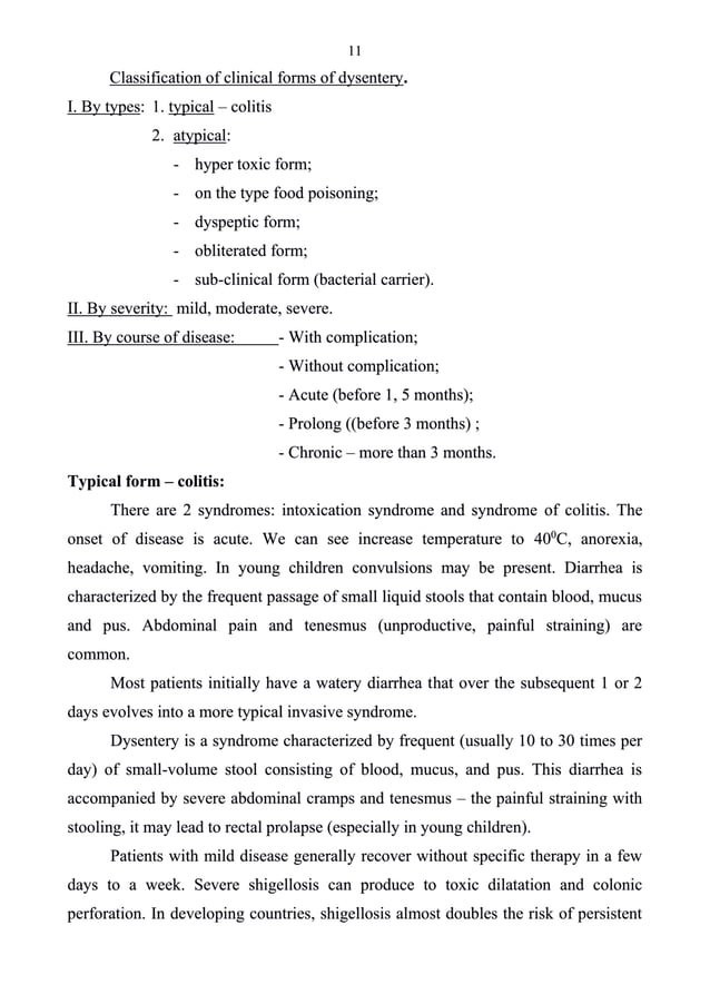 Dysentery shigelosis (2) (1) I.S.M CENTRAL CAMPUS | PDF | Infectious ...