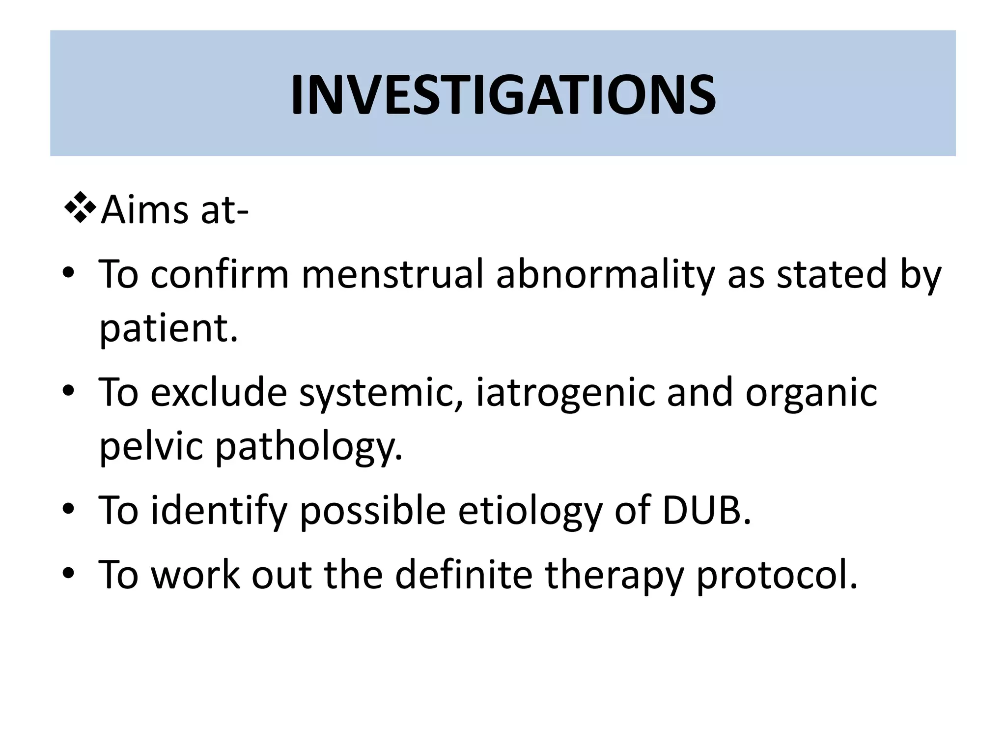 Dysfunctional uterine bleeding ( dub ) | PPTX