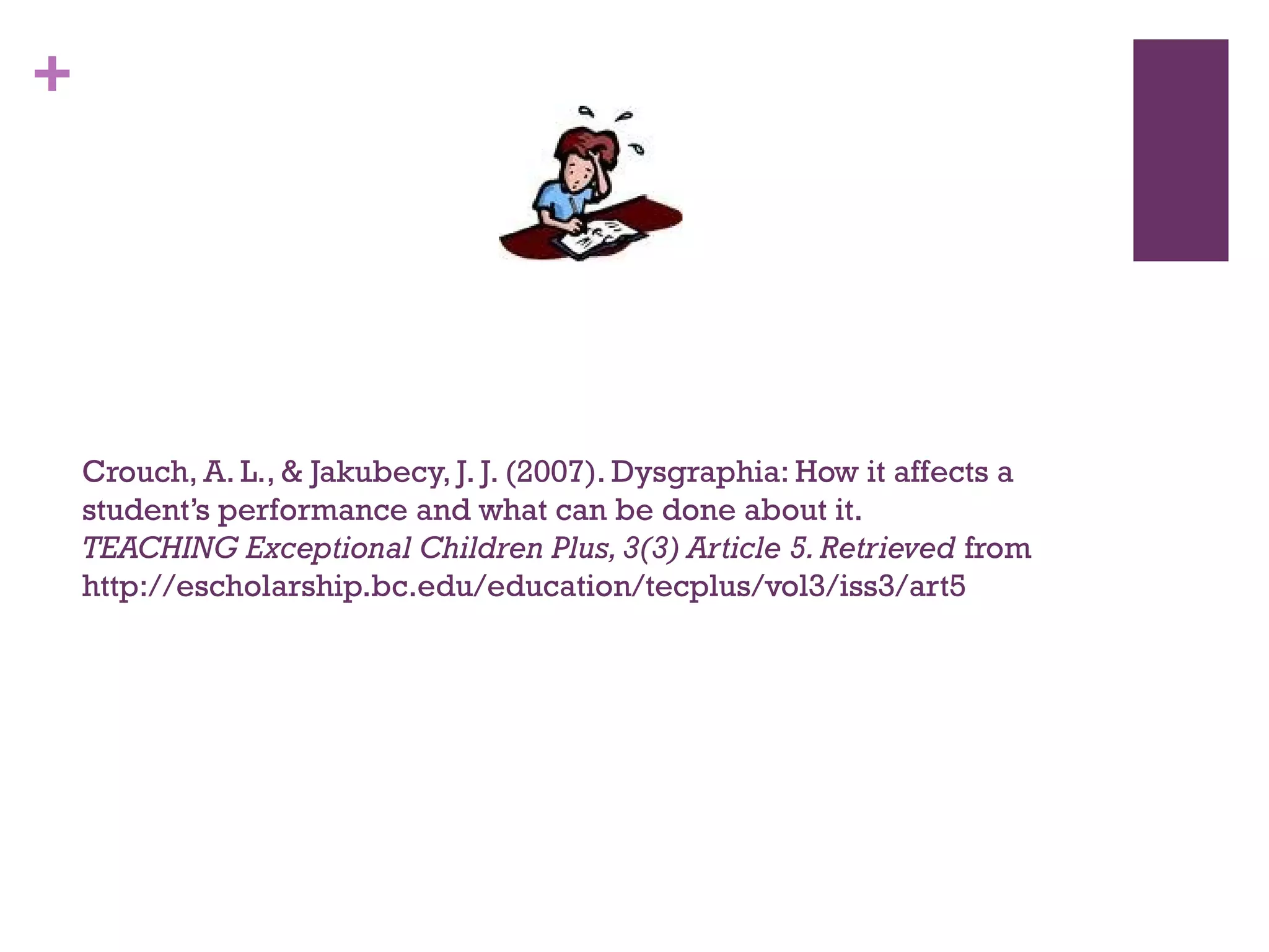 Dysgraphia | PPT