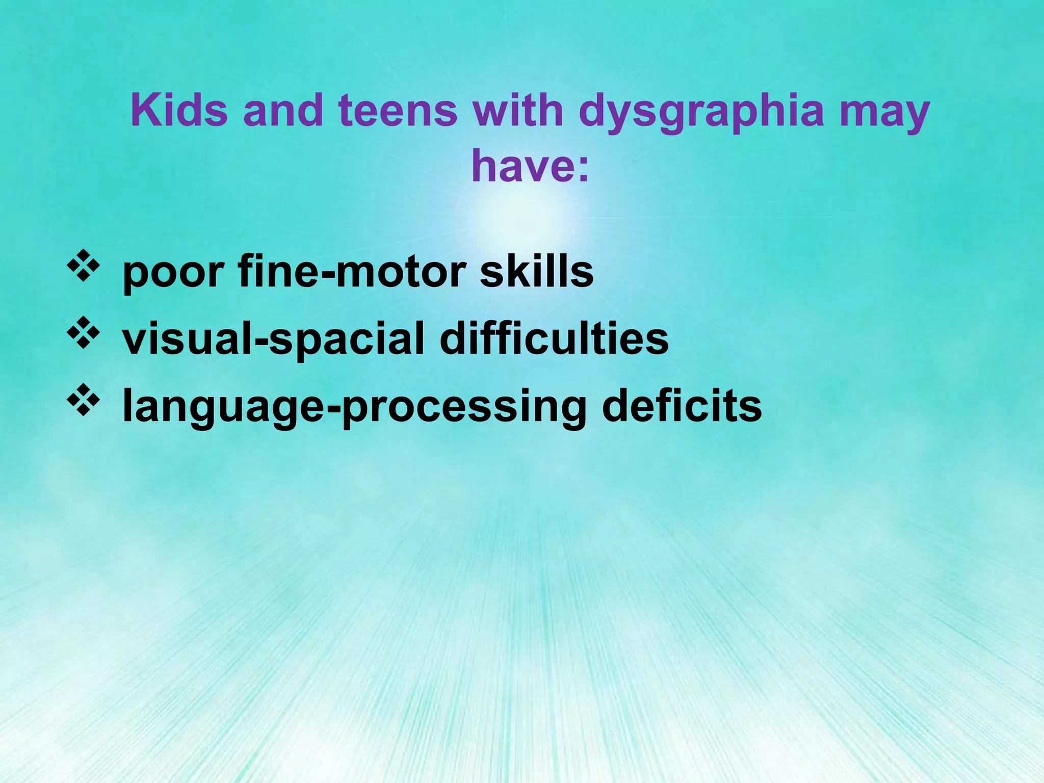 Dysgraphia | PPT