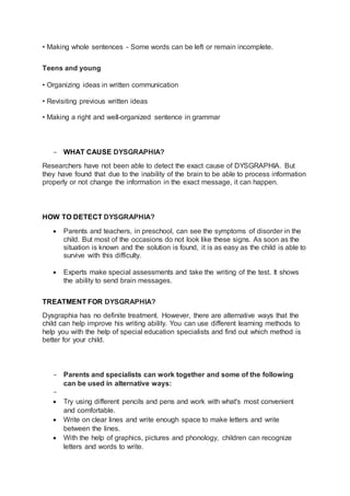 Dysgraphia | DOCX