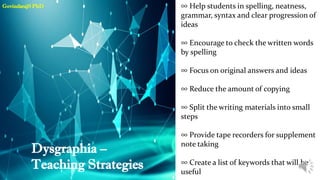 Learning Disabilities - Dysgraphia and Dyspraxia | PDF