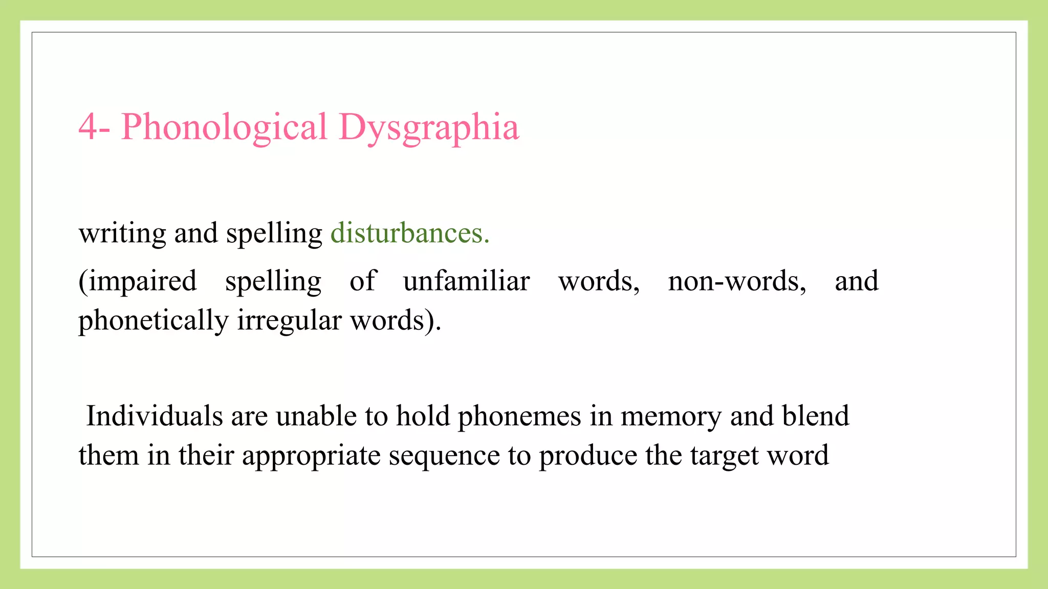 Dysgraphia Speech Therapy | PPTX