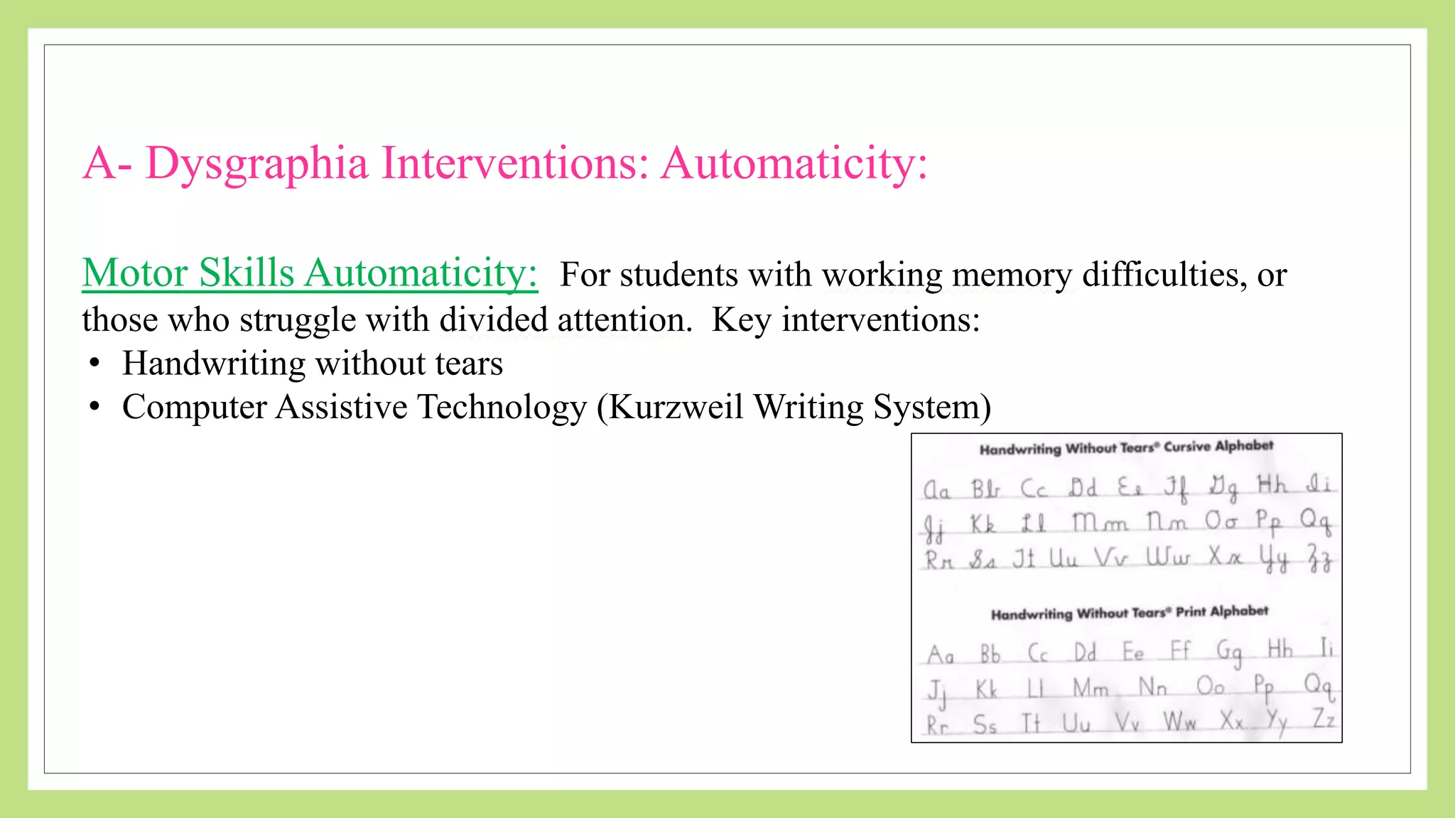 Dysgraphia Speech Therapy | PPTX