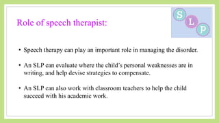 Dysgraphia Speech Therapy | PPTX