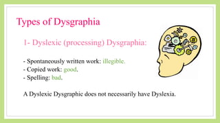 Dysgraphia Speech Therapy | PPTX