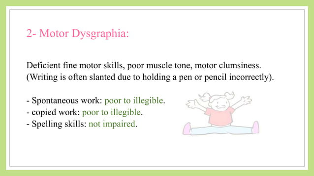 Dysgraphia Speech Therapy | PPTX | Brain and Nervous System Disorders | Diseases and Conditions