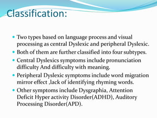 Dyslexia | PPTX