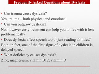 Dyslexia - A Learning Disorder NOT a Disease | PPTX