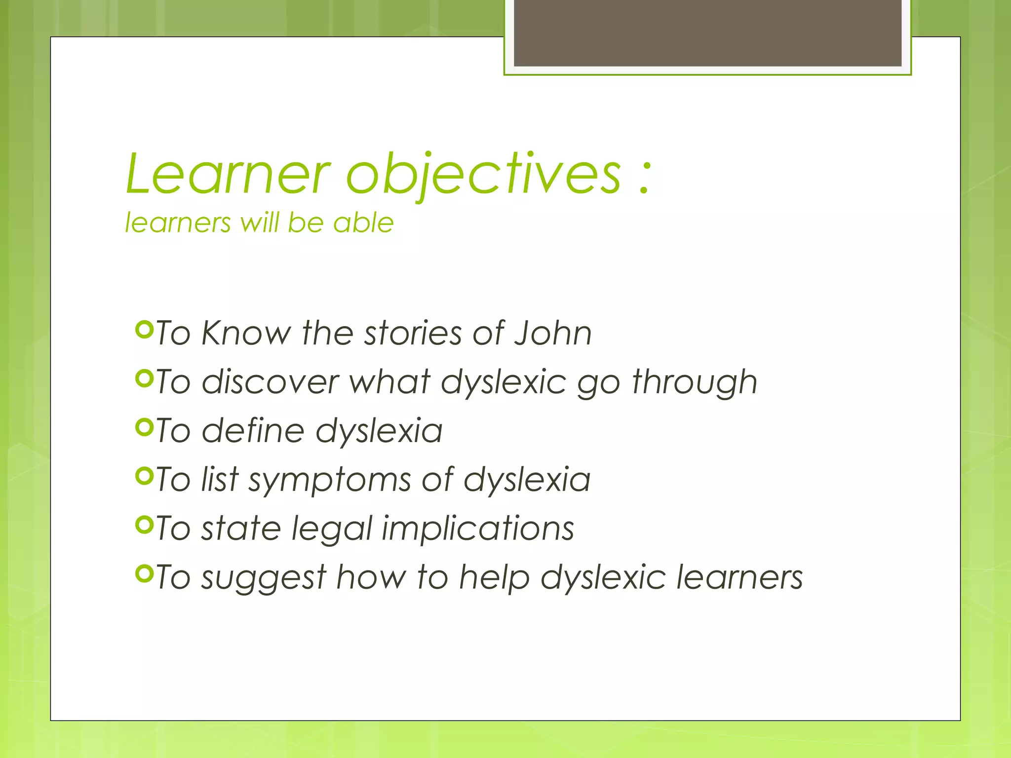Dyslexia - inclusive practice | PPT