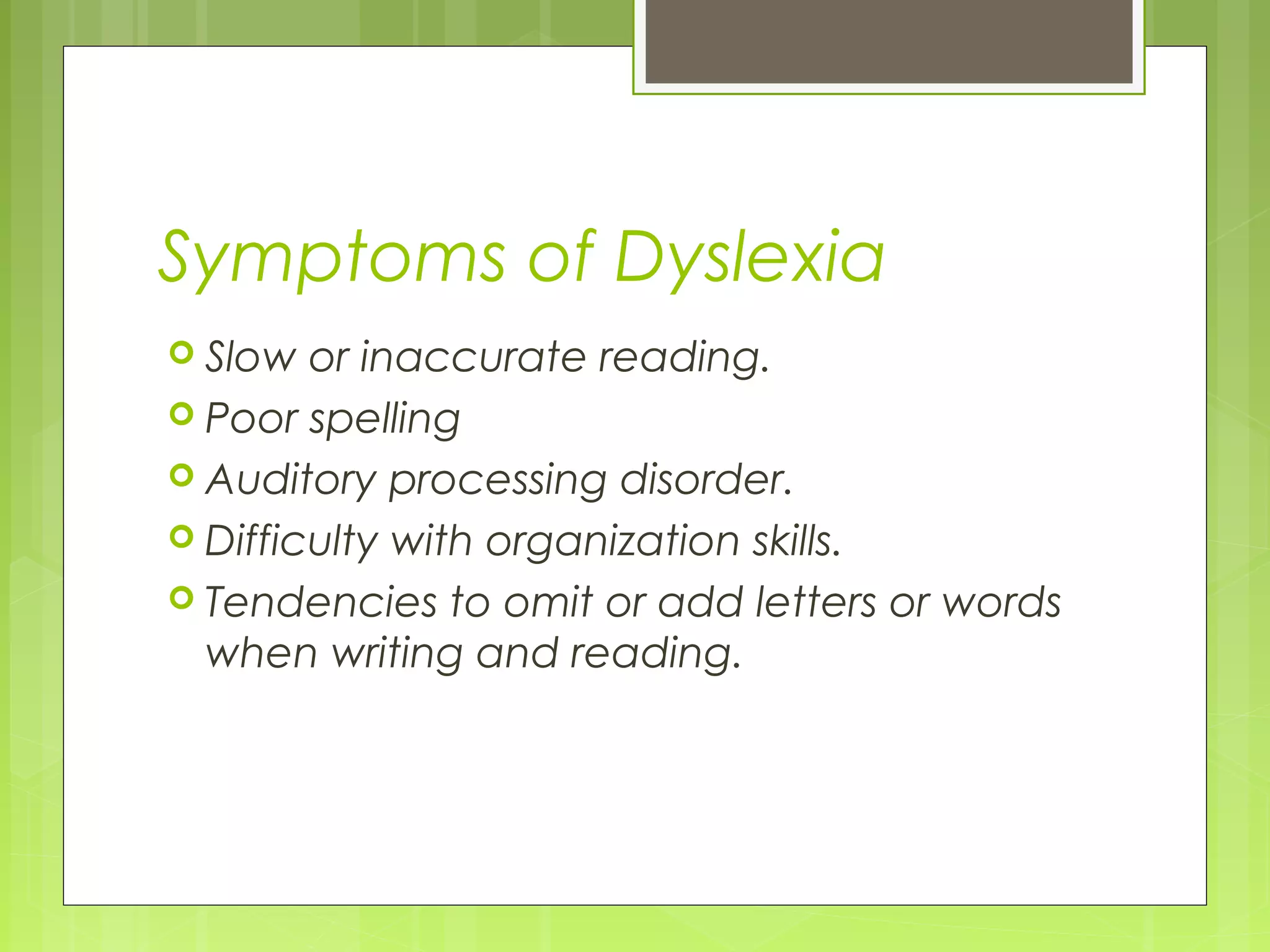 Dyslexia - inclusive practice | PPT