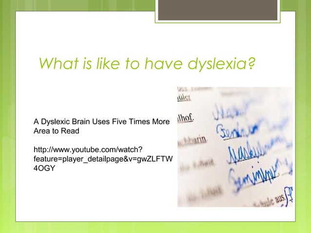 Dyslexia - inclusive practice | PPT