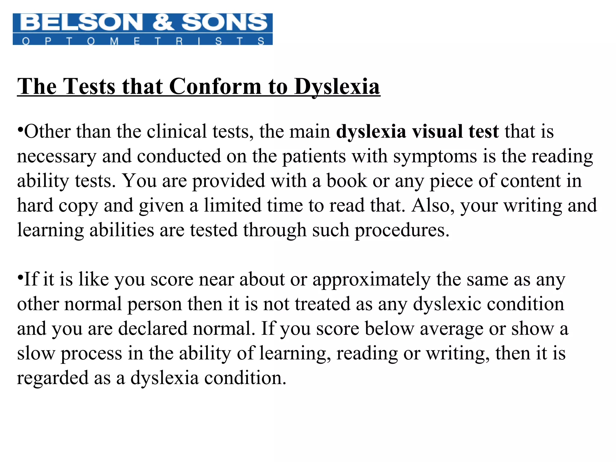 Dyslexia symptoms, test and treatment | PPT
