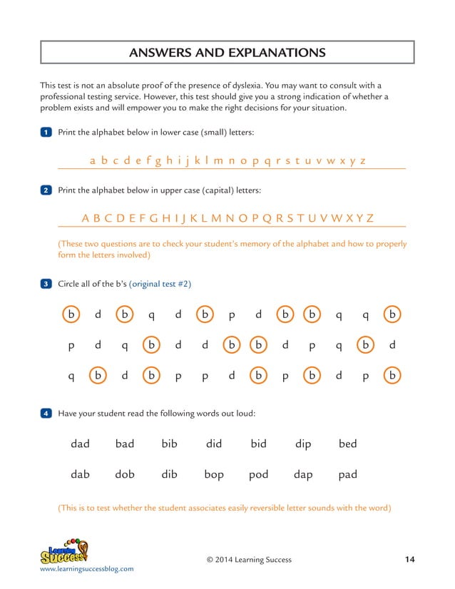 Dyslexia test | PDF