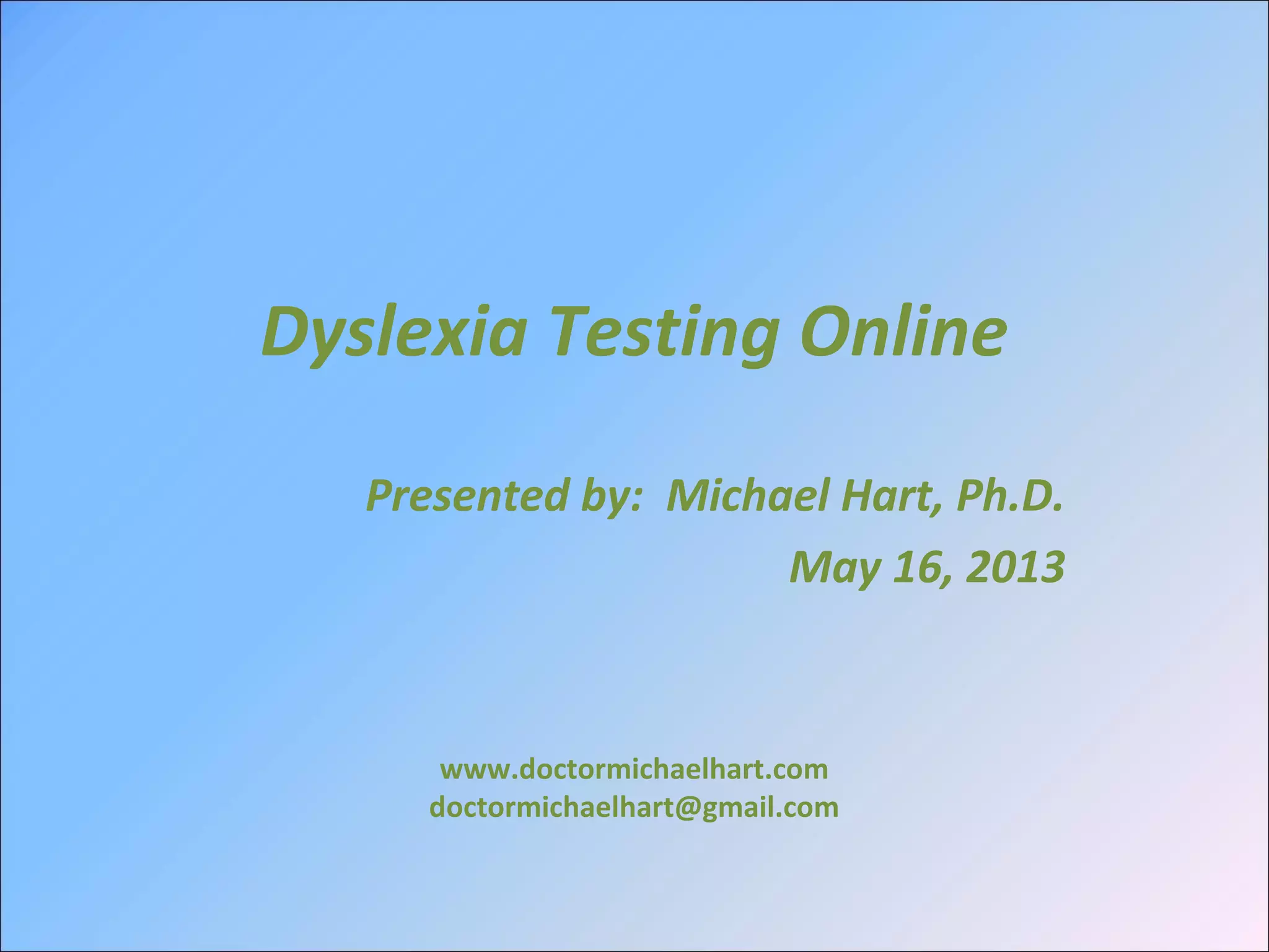Dyslexia testing online | PPT