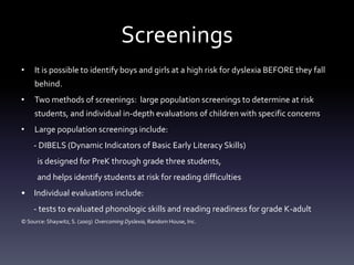 Dyslexia training | PPTX
