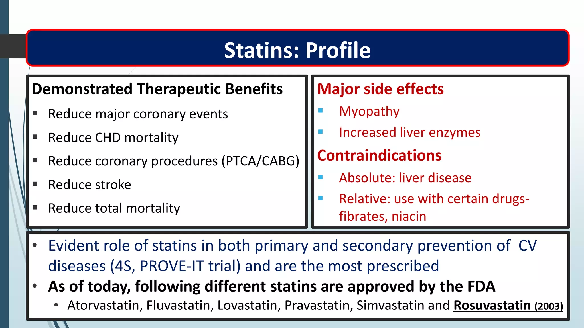 Dyslipdemia and Rosuvastatin by prof taj jamshaid | PPTX