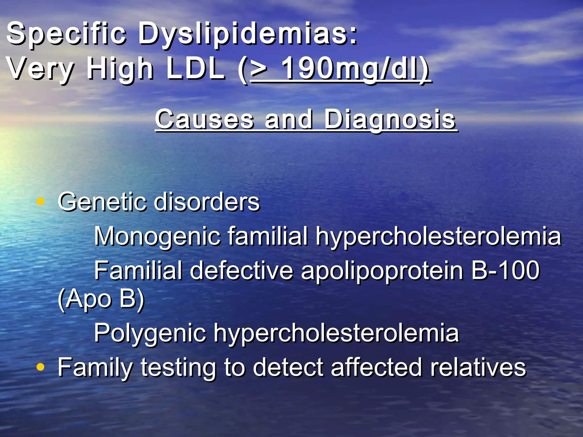 Dyslipidemia | PPT | Endocrine and Metabolic Diseases | Diseases and ...