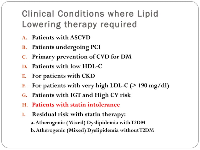 Dyslipidemia management an evidence based approach | PPT