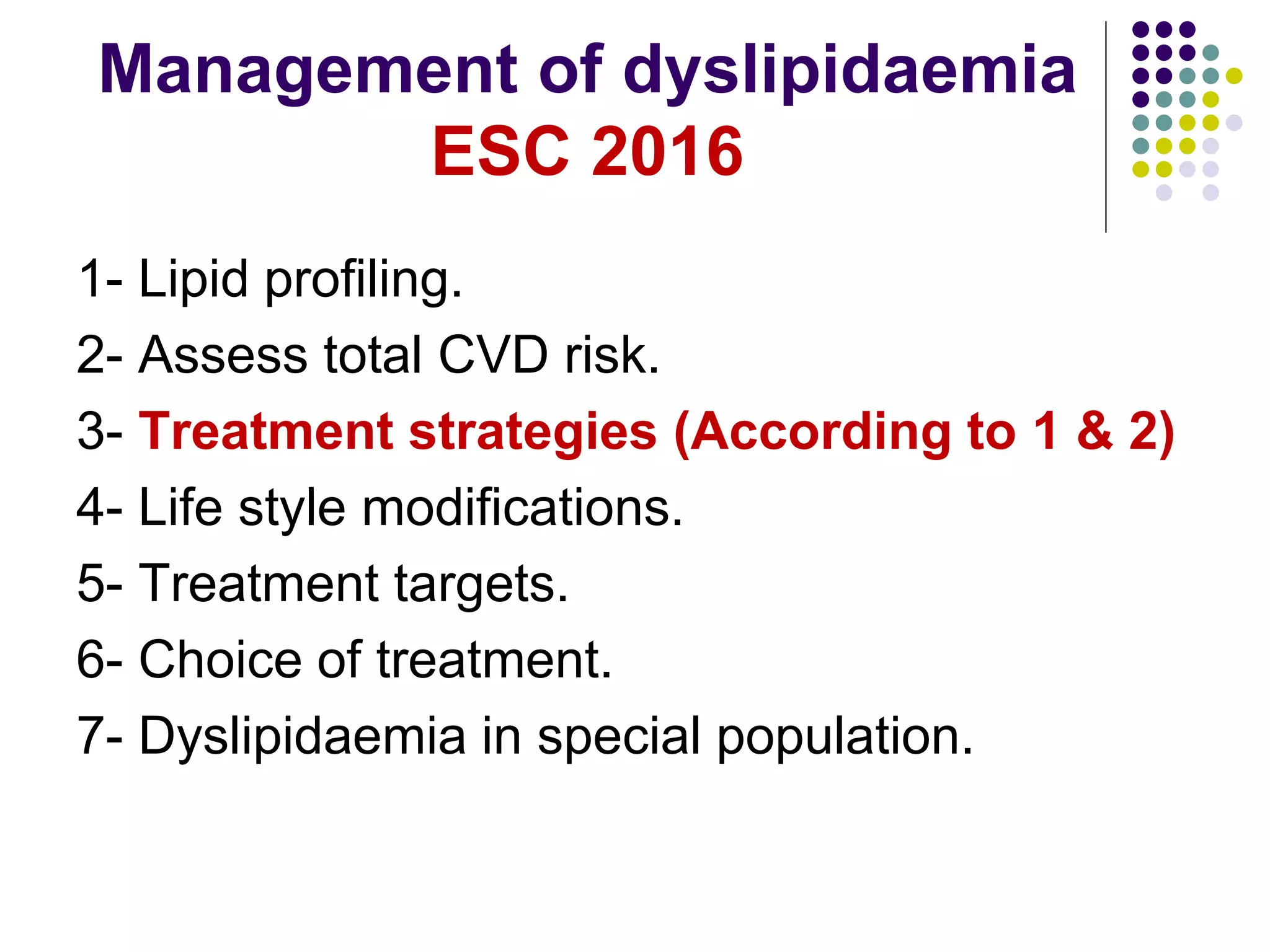 Dyslipidemia guidelines