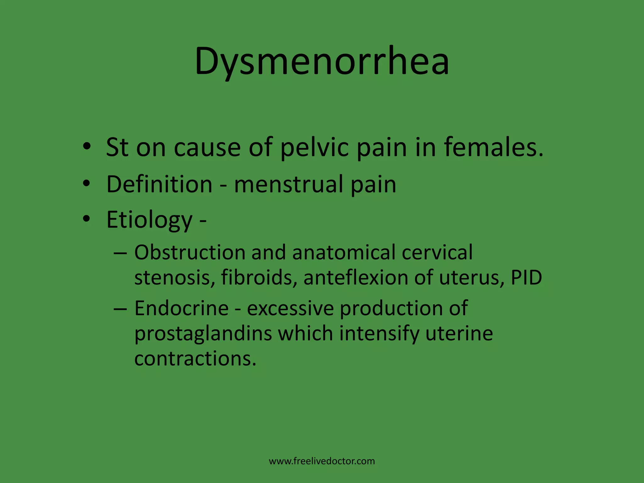 Dysmenorrhea | PPTX
