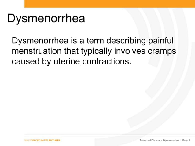 Dysmenorrhea | PPTX | Hormonal Disorders | Endocrine and Metabolic Diseases