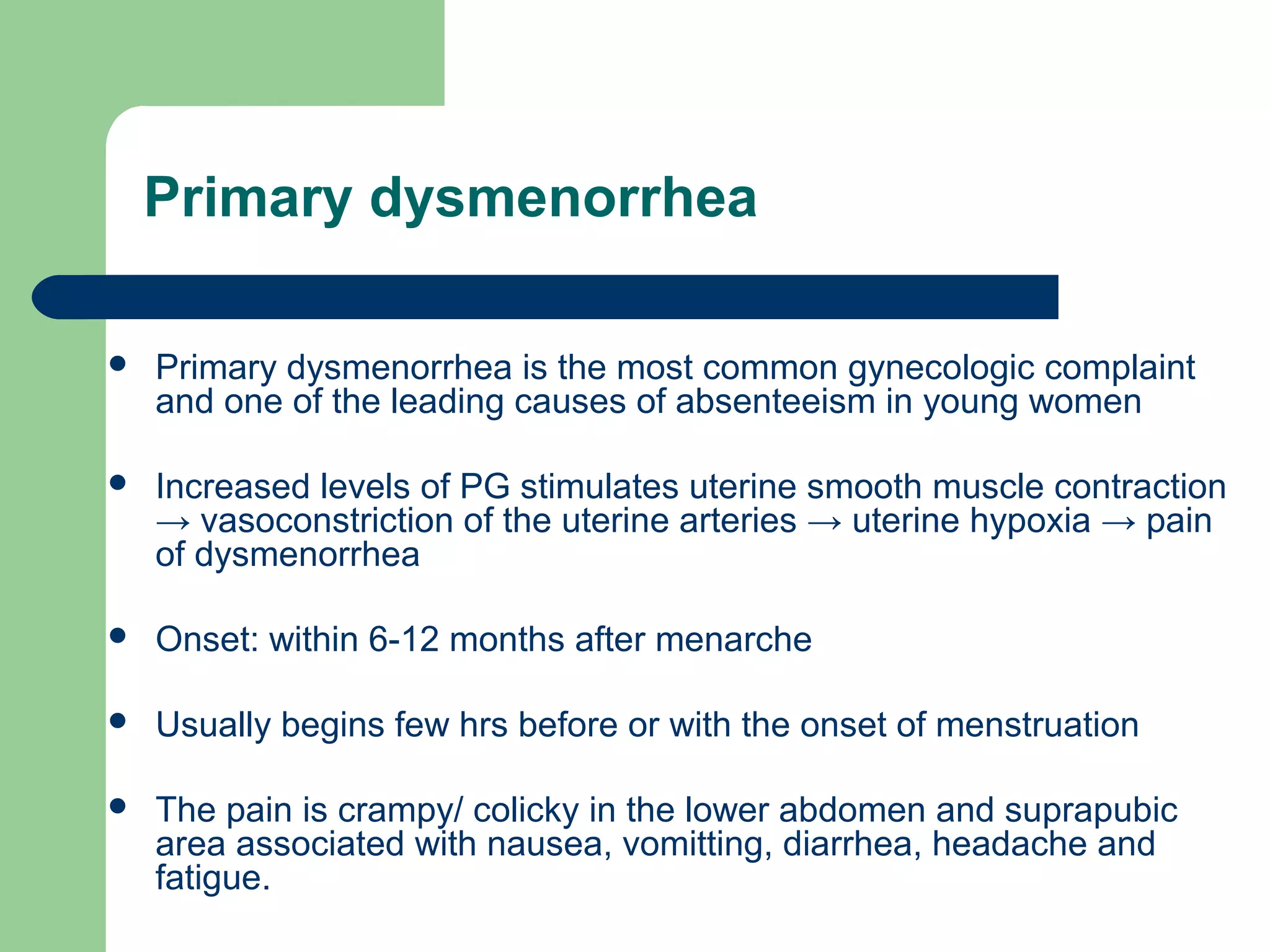 Dysmenorrhea | PPT | Free Download