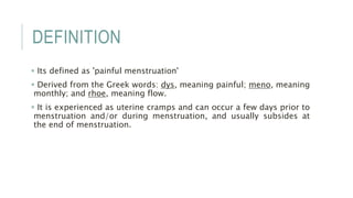 clinical approach to patients with dysmenorrhea | PPT