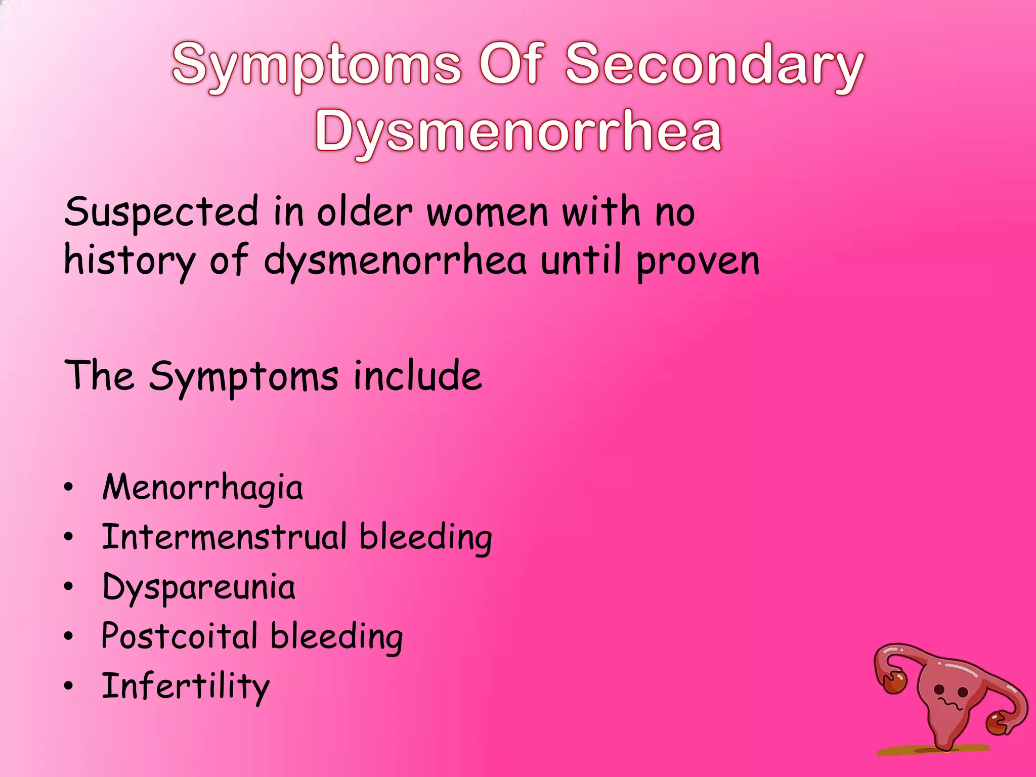 Dysmenorrhea slideshare | PDF