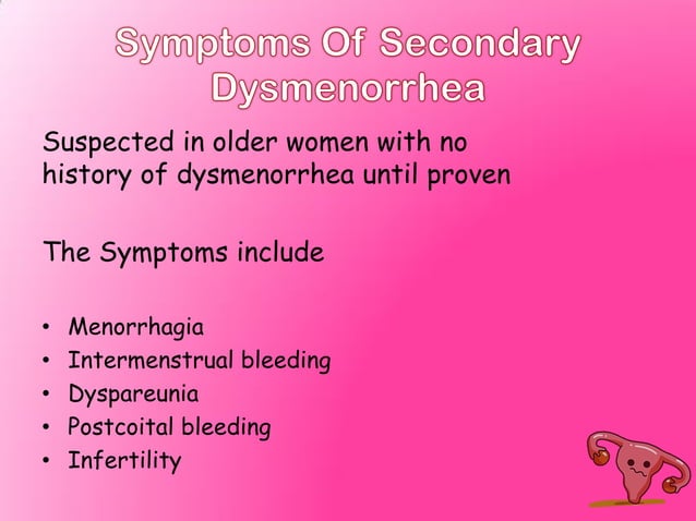 Dysmenorrhea slideshare | PDF | Pregnancy | Reproductive Health