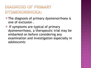 Dysmenorrhoea | PPT