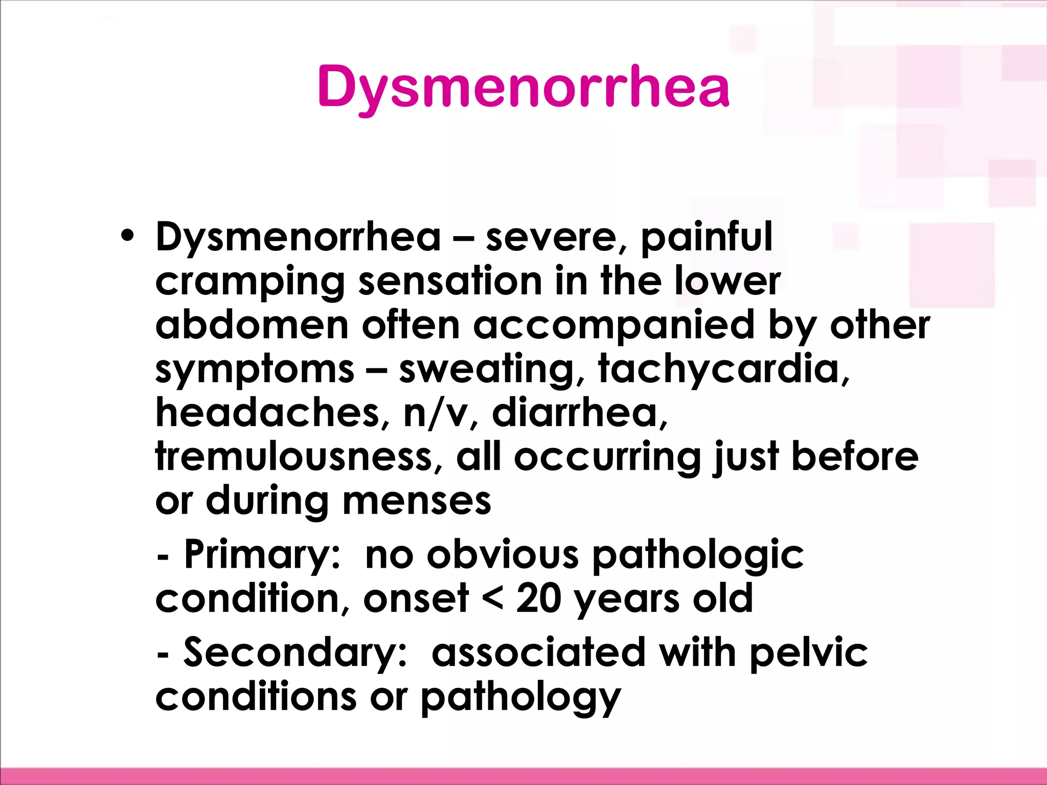 DYSMENORRHOEA | PPT