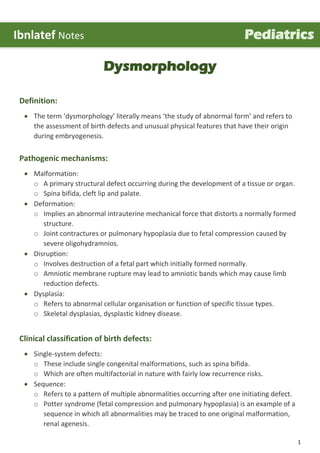 Dysmorphology | PDF