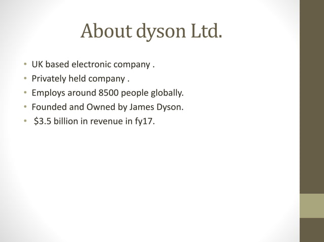 Dyson - case study on innovation | PPTX