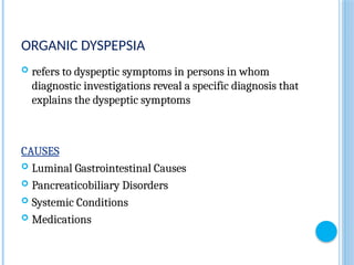 Dyspepsia - The Diagnosis and Management | PPTX