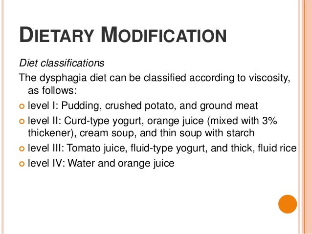 Dysphagia Diets 1 2 3