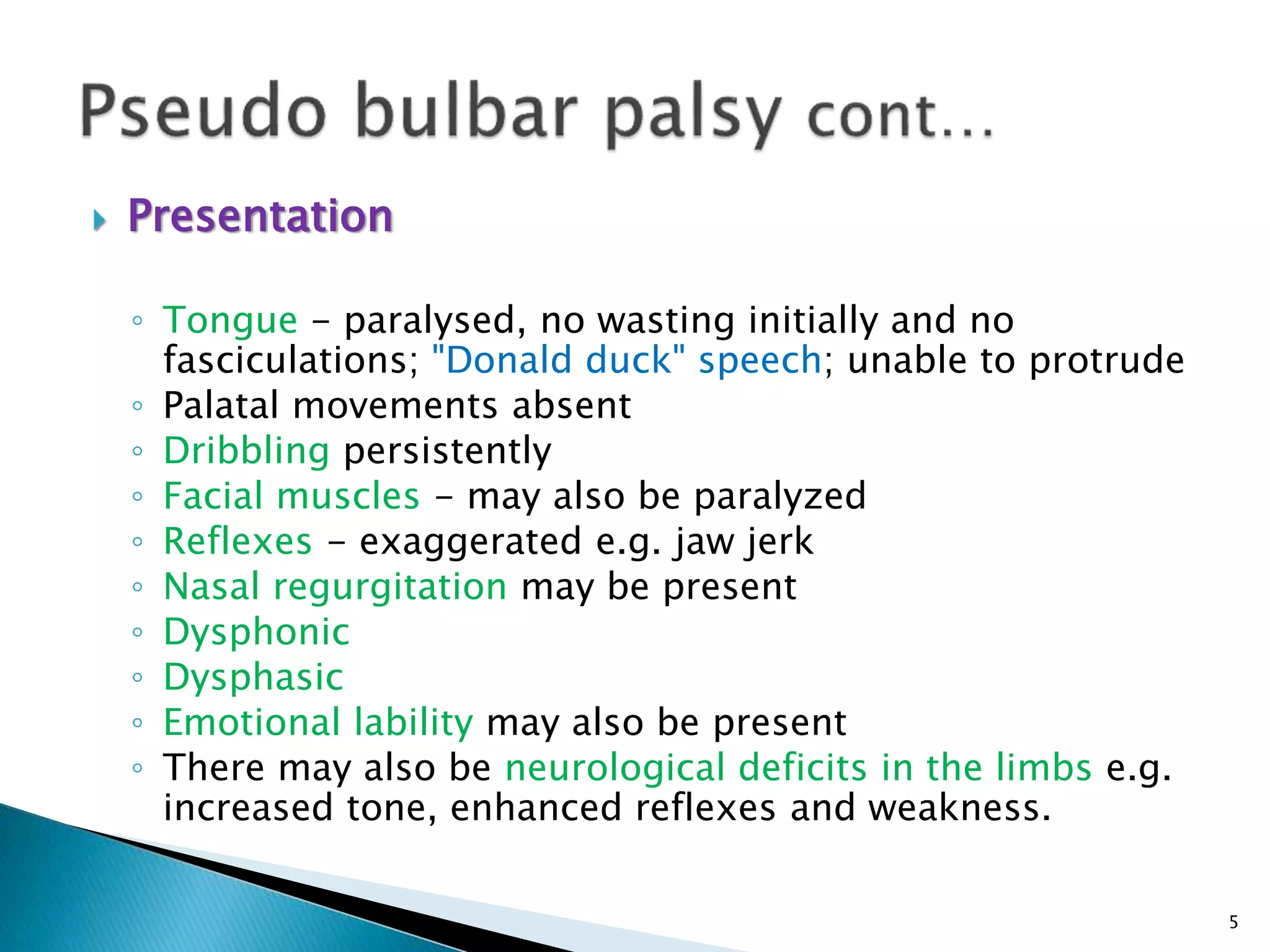 Dysphagia in pseudobulbarpalsy | PPTX