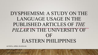 Analysis of Dysphemism According to its Uses.pptx
