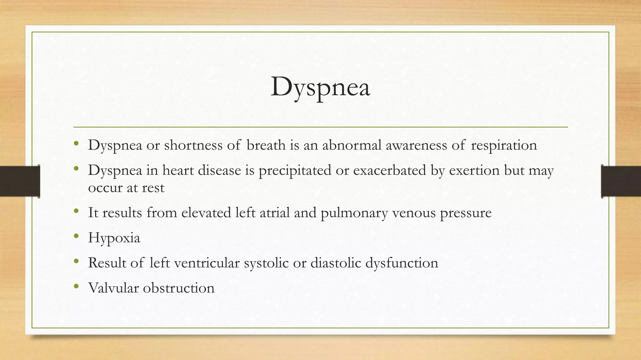 Dyspnea (cardio) pathology | PPTX