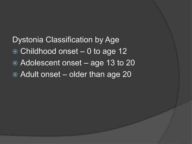 Dystonia | PPTX | Brain and Nervous System Disorders | Diseases and ...
