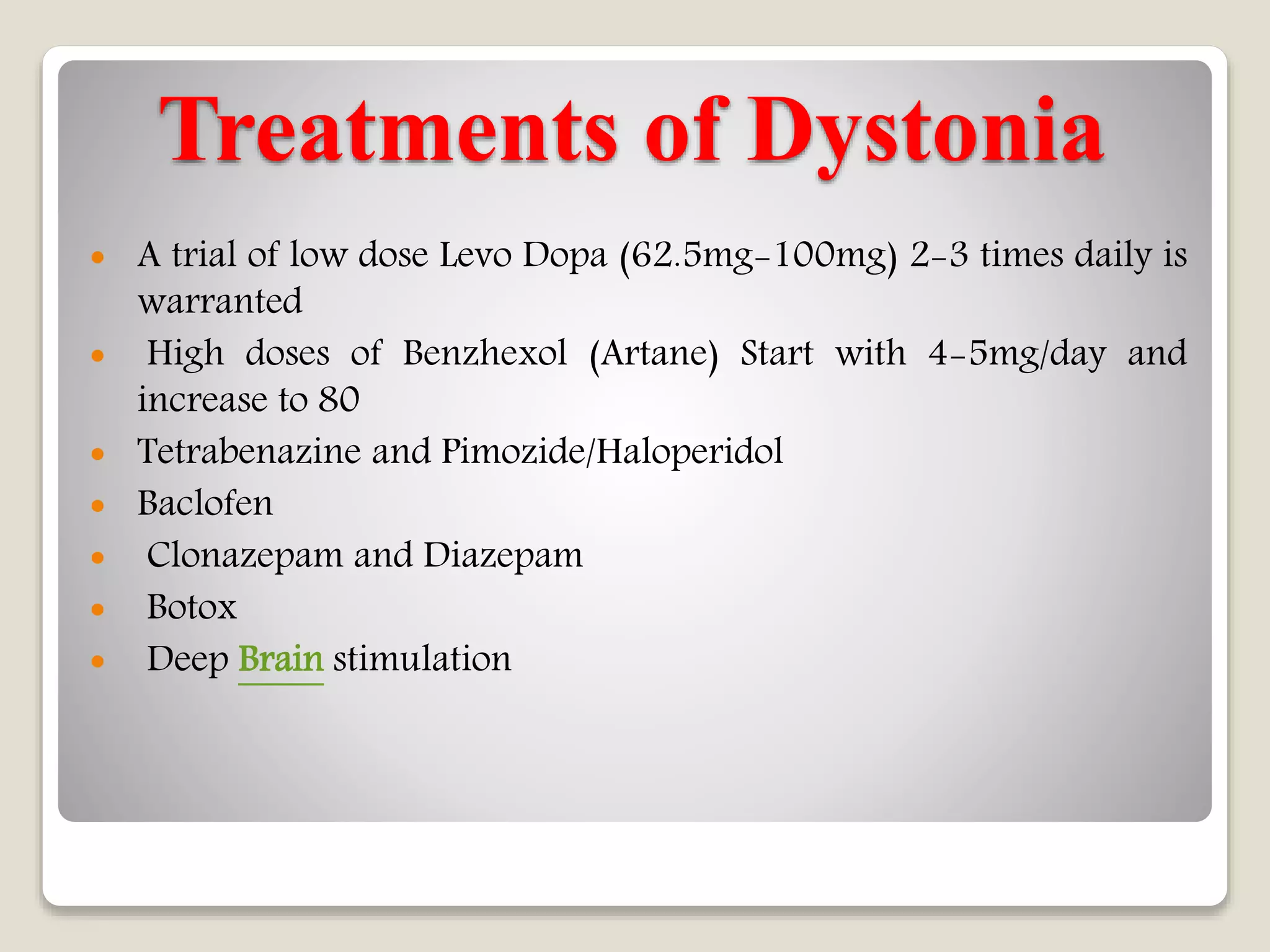 Dystonia: Causes, Types, Symptoms, and Treatments | PPTX
